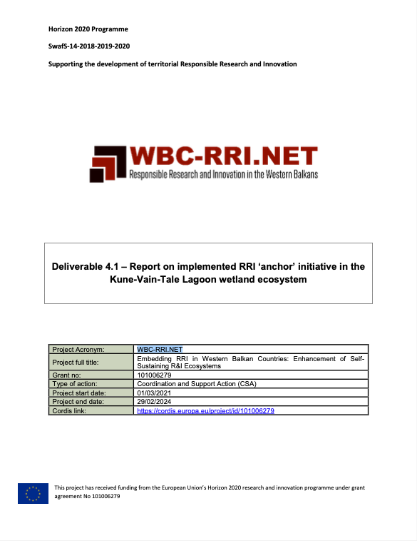 Report on implemented RRI ‘anchor’ initiative in the Kune-Vain-Tale ...